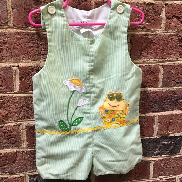 Vintage | Bottoms | Vintage 3t Overall Romper With Frog | Poshmark